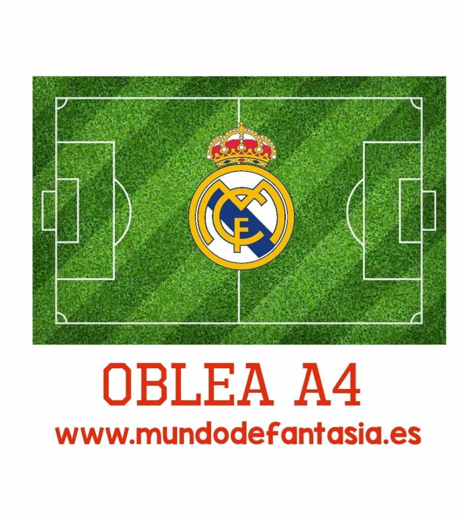 Oblea personalizada Fútbol y Escudo A4 - Mundo de Fantasia Eventos