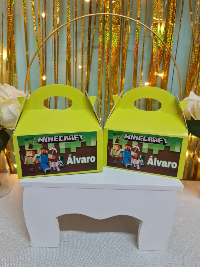 Caja personalizadas Minecraft pack de 6 uds - Mundo de Fantasia Eventos
