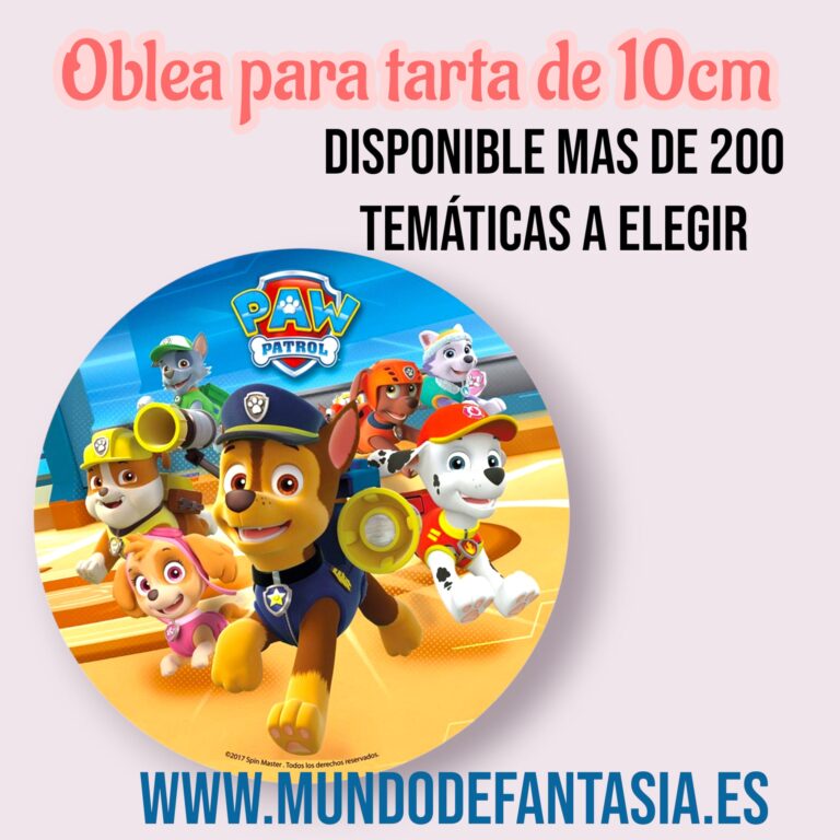 Oblea para Tarta circular de 10cm - Mundo de Fantasia Eventos
